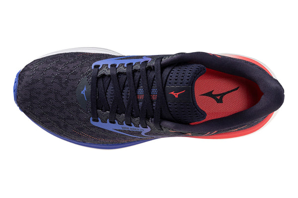 Mizuno Wave Rider 29 B Odyssey Grey/Iris Bloom/Calypso Coral Womens – Comfort Plus Footwear